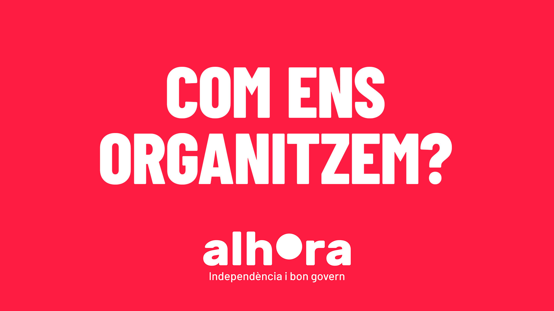 Alhora: Com ens organitzem - Alhora